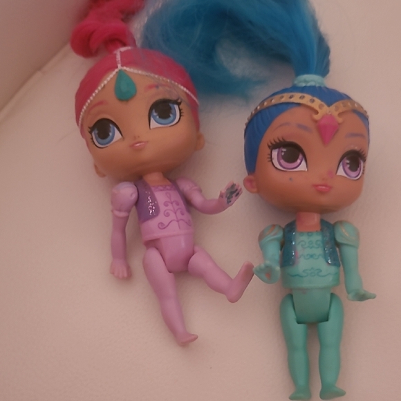 Mattel | Toys | Mattel Pink And Blue Dolls With Stylized Hair | Poshmark